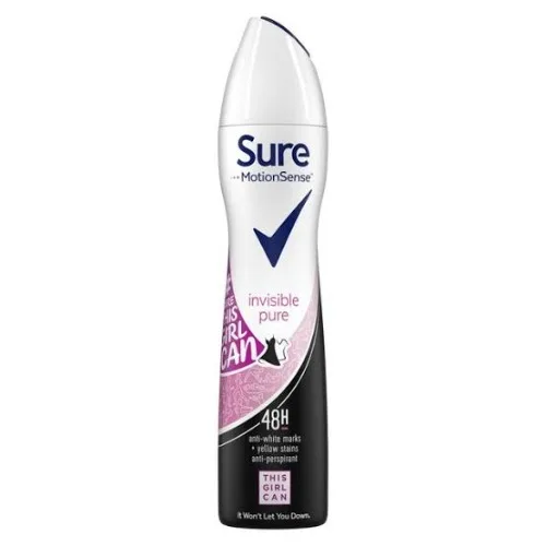 Sure Anti-Perspirant Deodorant Spray Women Invisible Pure 250 ml ...